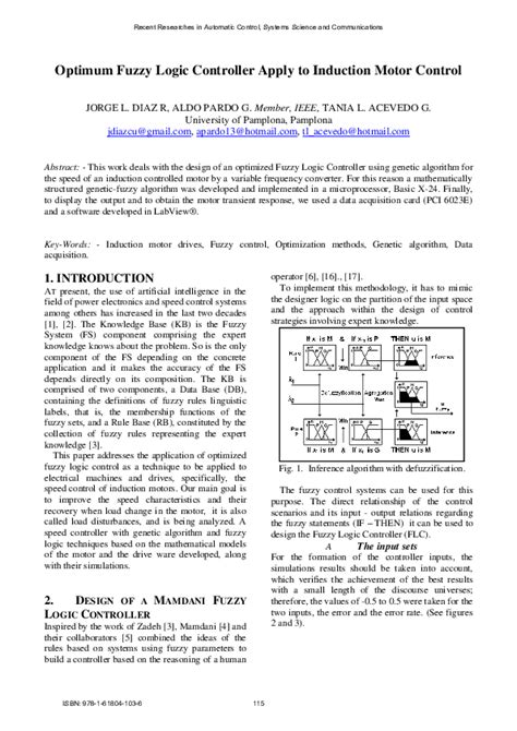 pdf optimum fuzzy logic controller apply to induction motor control jorge luis diaz