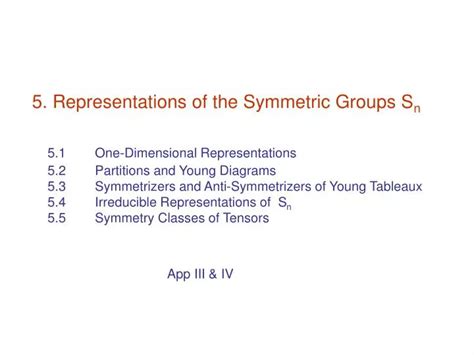 ppt 5 representations of the symmetric groups s n powerpoint presentation id 3085810