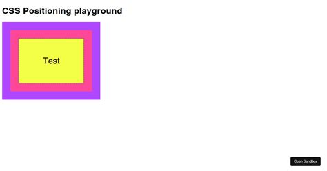 CSS Positioning Playground Codesandbox