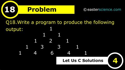 write a c program to print the pascal triangle on the screen easter science youtube