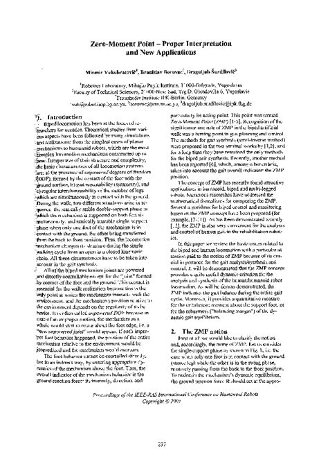 pdf zero moment point proper interpretation and new applications branislav borovac