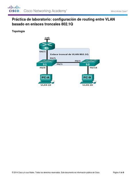 5 1 3 7 lab configuring 802 1q trunk based inter vlan routing docx enrutador computación