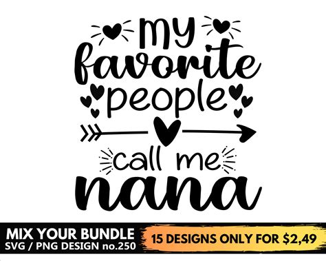 My Favorite People Call Me Nana Svg Files For Cricut Mothers Etsy Australia