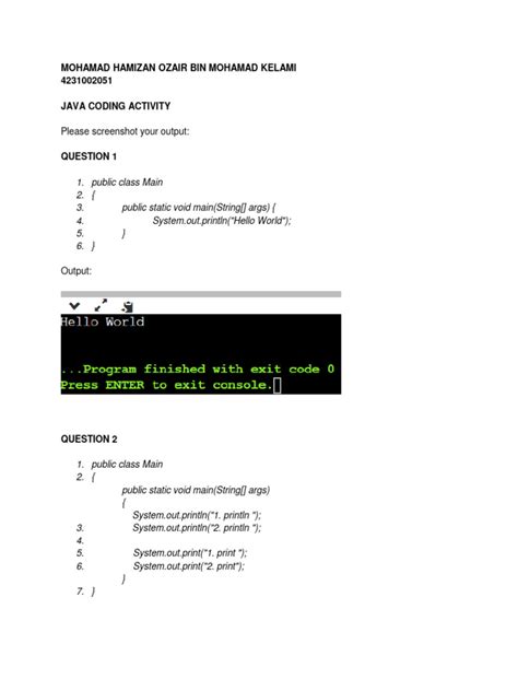 tutorial 1 pdf integer computer science object oriented programming