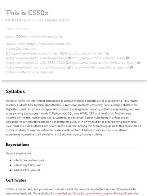 introduction to cs50x an overview of harvard s introduction to computer science open course