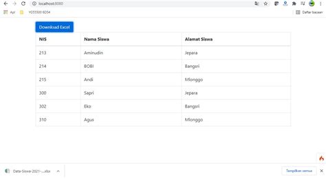 eksport data ke excel di codeigniter 4 dengan phpspreadsheet sinauo