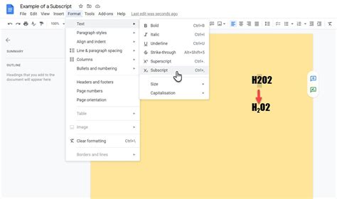 How To Use Subscript In Google Docs