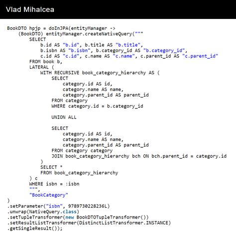 Fetching Recursive Associations With JPA And Hibernate Vlad Mihalcea