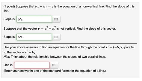 get answer 1 point suppose that bx ay c is the equation of a transtutors