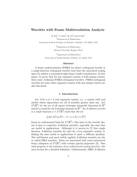pdf wavelets with frame multiresolution analysis