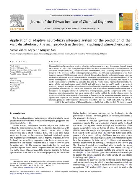 pdf application of adaptive neuro fuzzy inference system for the prediction of the yield