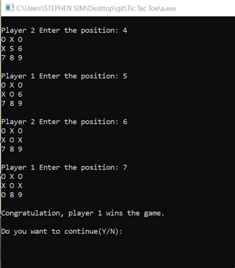 github stephen sim tic tac toe tic tac toe game programmed in c