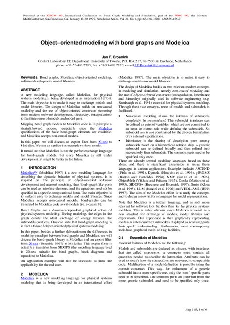 pdf object oriented modeling with bond graphs and modelica jan broenink