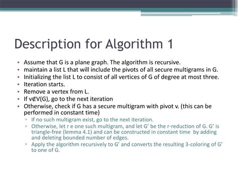 ppt three coloring triangle free planar graphs in linear time soda 09 powerpoint
