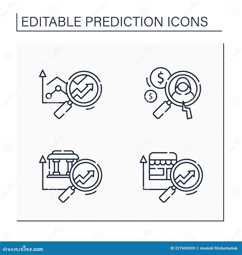 predictive analytics line icons set stock vector illustration of decision products 227609039