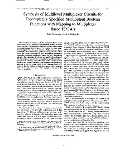 pdf synthesis of multilevel multiplexer circuits for incompletely specified multioutput