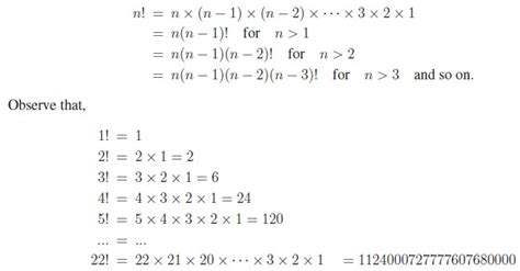 factorials definition formula solved example problems exercise mathematics