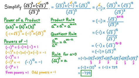 lesson simplifying exponential expressions with integer exponents nagwa