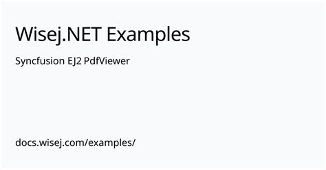 syncfusion ej2 pdfviewer wisej examples
