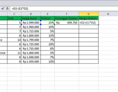 Cara Mudah Menghitung Diskon Di Excel Empatdio