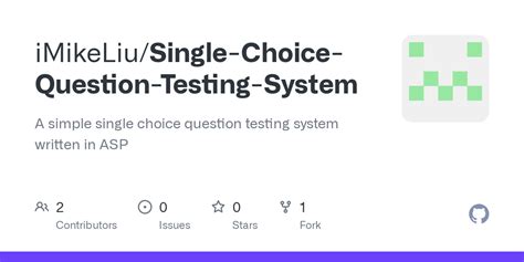 GitHub IMikeLiu Single Choice Question Testing System A Simple