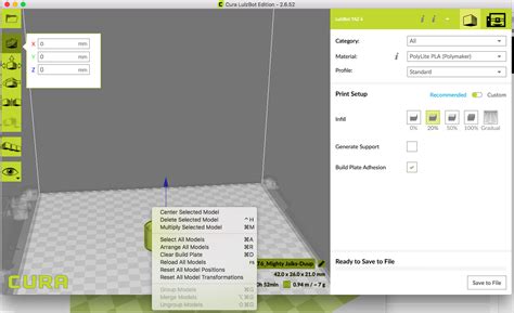 Cura 2 6 52 Can T Split Objects Into Parts Software LulzBot