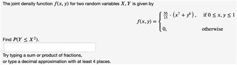 solved the joint density function f x y for two random
