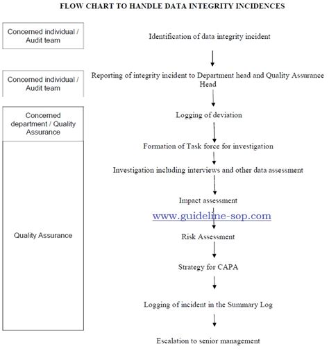 data integrity incident handling procedure guidelines sops