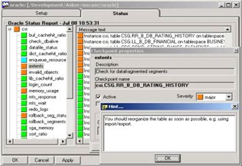 example of oracle 9i database