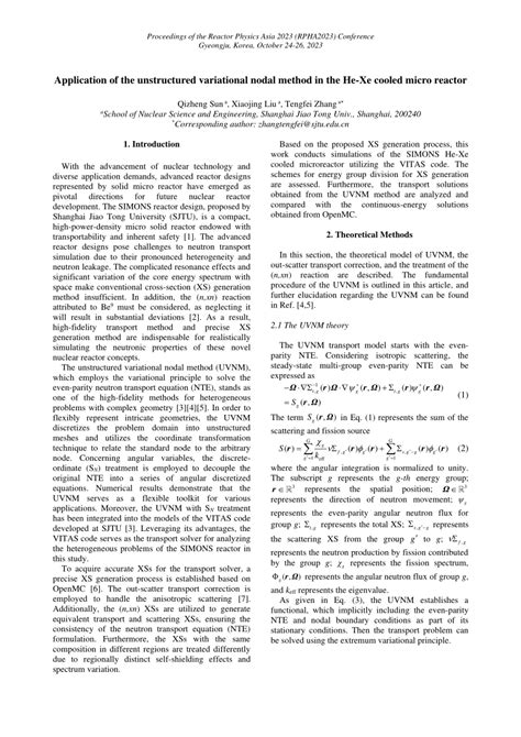 pdf application of the unstructured variational nodal method in the he xe cooled micro reactor