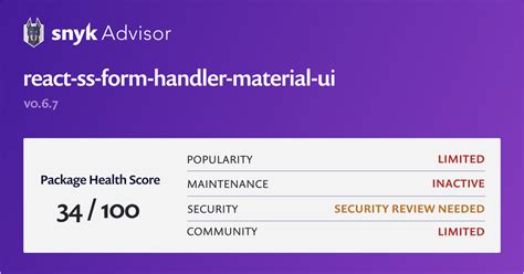 React Ss Form Handler Material Ui Npm Package Snyk