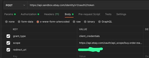 Oauth 2 0 EBay API Access Token Issue The Requested Scope Is Invalid