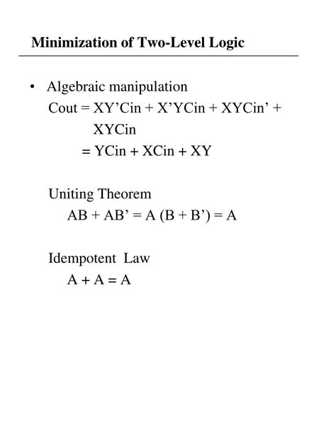 ppt two level logic optimization powerpoint presentation free download id 588986