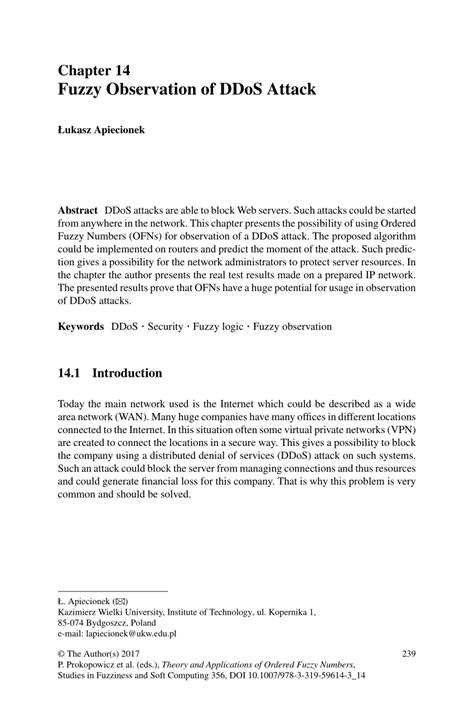 pdf fuzzy observation of ddos attack