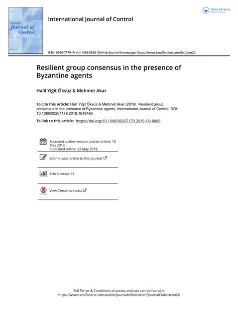 pdf resilient group consensus in the presence of byzantine agents