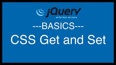 JQuery Basics Tutorial 18 CSS Get And Set YouTube