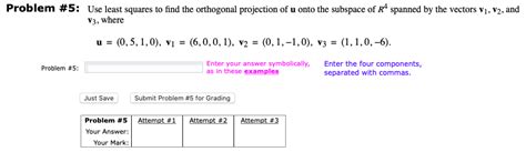 problem 5 use least squares to find the orthogonal