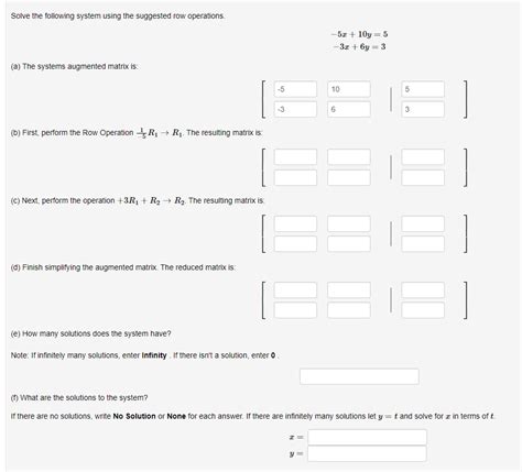[solved] solve the following system using the suggested row operations course hero