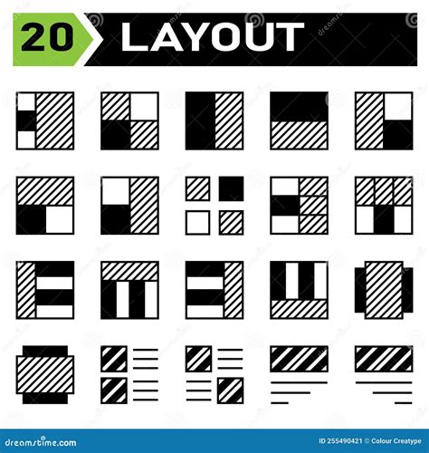 layout icon set include layout grid dashboard interface user interface align template
