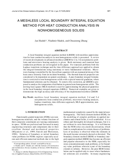 pdf a meshless local boundary integral equation method for two dimensional steady elliptic