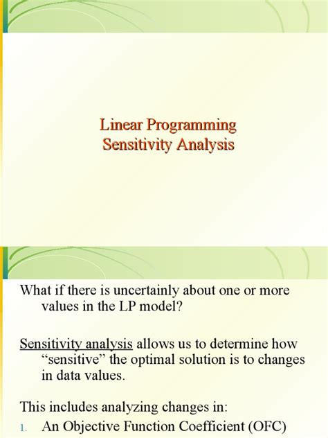 notes 6 sensitivity analysis3 pdf sensitivity analysis linear programming