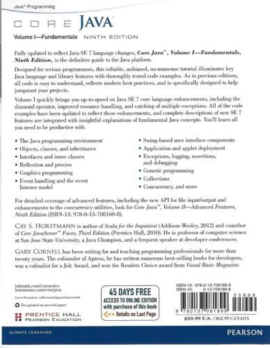 Core Ser Core Java Volume I Fundamentals By Gary Cornell And Cay S