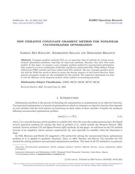 pdf new iterative conjugate gradient method for nonlinear unconstrained optimization