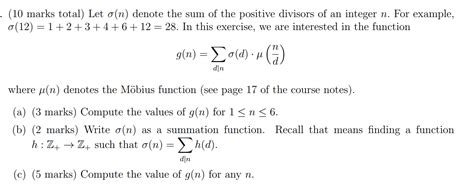 solved let σ n denote the sum of the positive divisors of