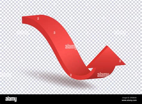 Abstract Curved Red Arrow Market Movements Creative Concept Charts