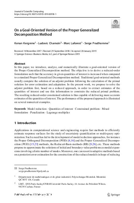 pdf on a goal oriented version of the proper generalized decomposition method ludovic