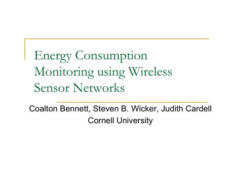 energy consumption monitoring using wireless sensor networks