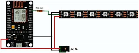 blynk controlled ws2812b neopixel led strip with nodemcu