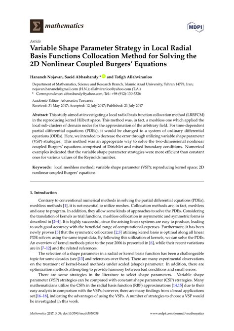 pdf variable shape parameter strategy in local radial basis functions collocation method for