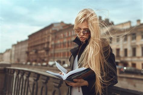 Wallpaper Women Model Blonde Long Hair Glasses Dress Books Fashion Spring Person